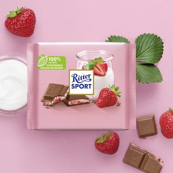 Ritter SPORT STRAWBERRY YOGURT FLAVOR CHOCOLATE 100G | Shopee Malaysia