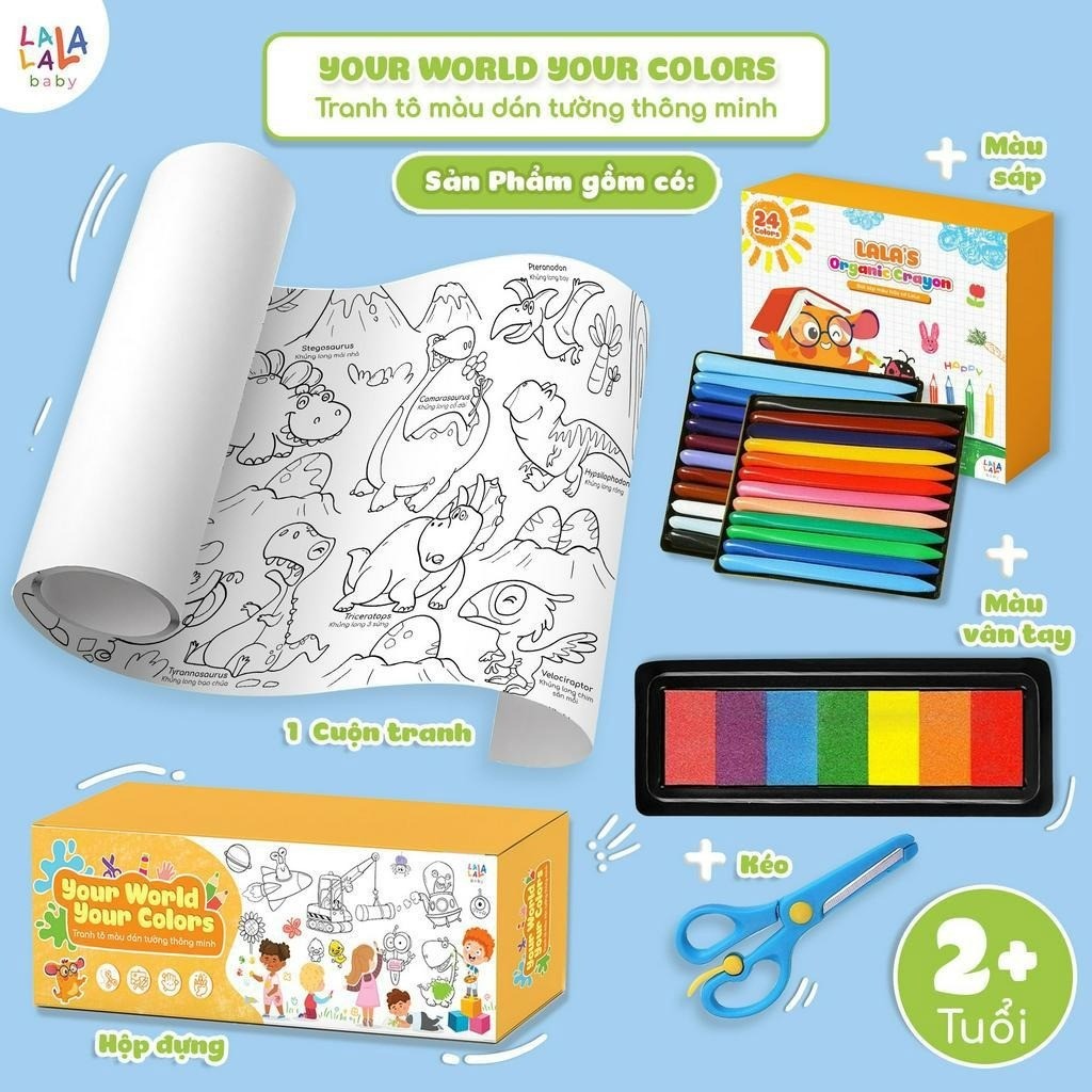 [Free Scissors + 24 wax colors + 1 box of fingerprint colors ...