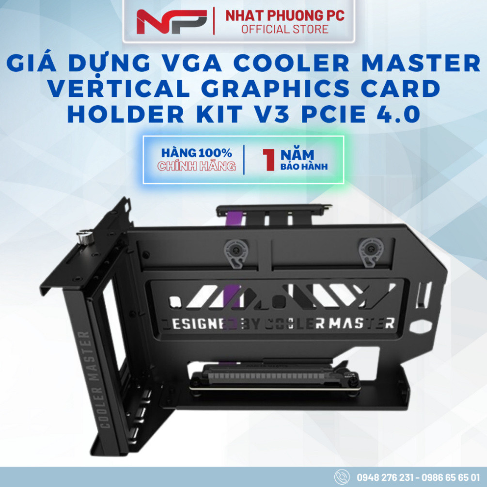 Vga Cooler Master Vertical Graphics Card Holder Kit V3 PCIe 4.0 Black ...