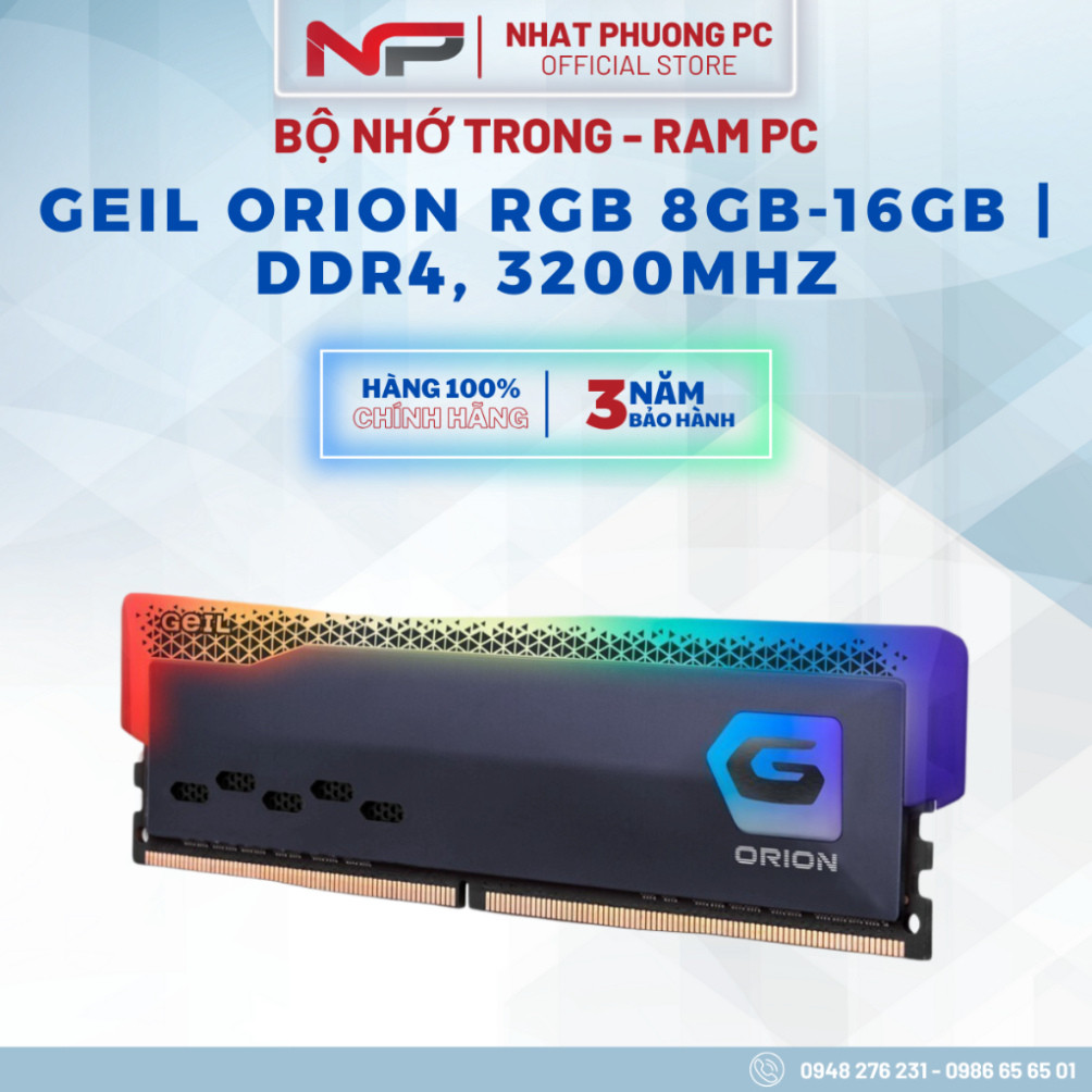 Geil Orion RGB Ram 8GB-16GB | Ddr4, 3200MHz | Shopee Malaysia