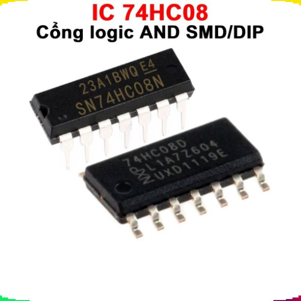 Gate logic IC AND 4 channels 2 inputs 74HC08 | Shopee Malaysia
