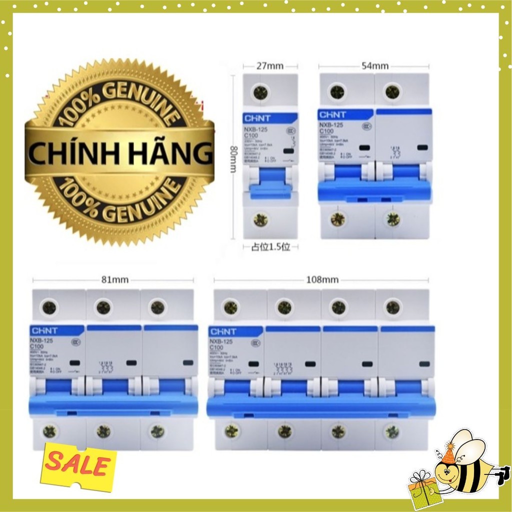 [NEW] Aptomat 2P 3P 4P 100A MCB CHINT NXB-125 Cutting current 10kA - Rail mounted tweeter ...