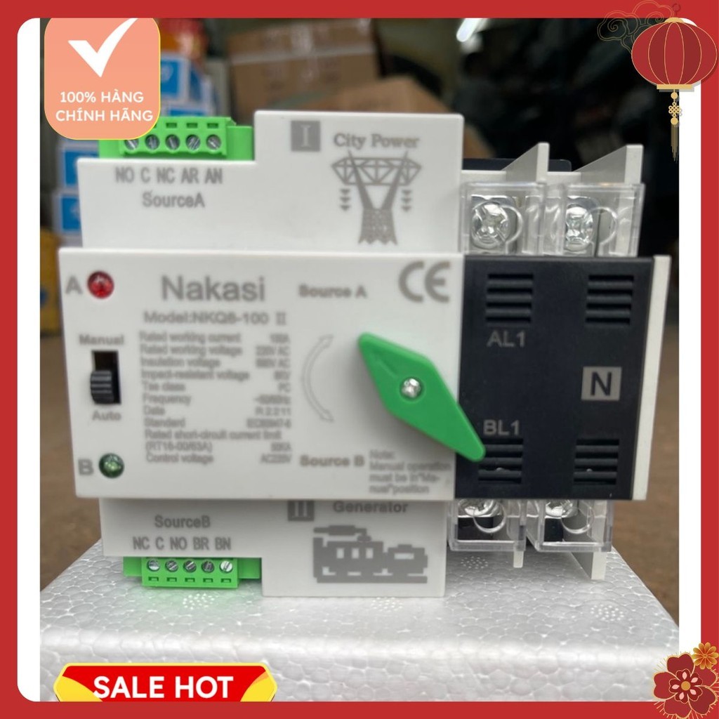 [NEW] Combo ATS 2P 100A Nakasi + monthly timer switch NKG-5 - Turning 2 ...