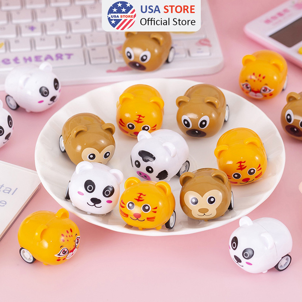 Children's Toy Mini Wind-Up Car with Cute Animals, 6 Models of Familiar ...