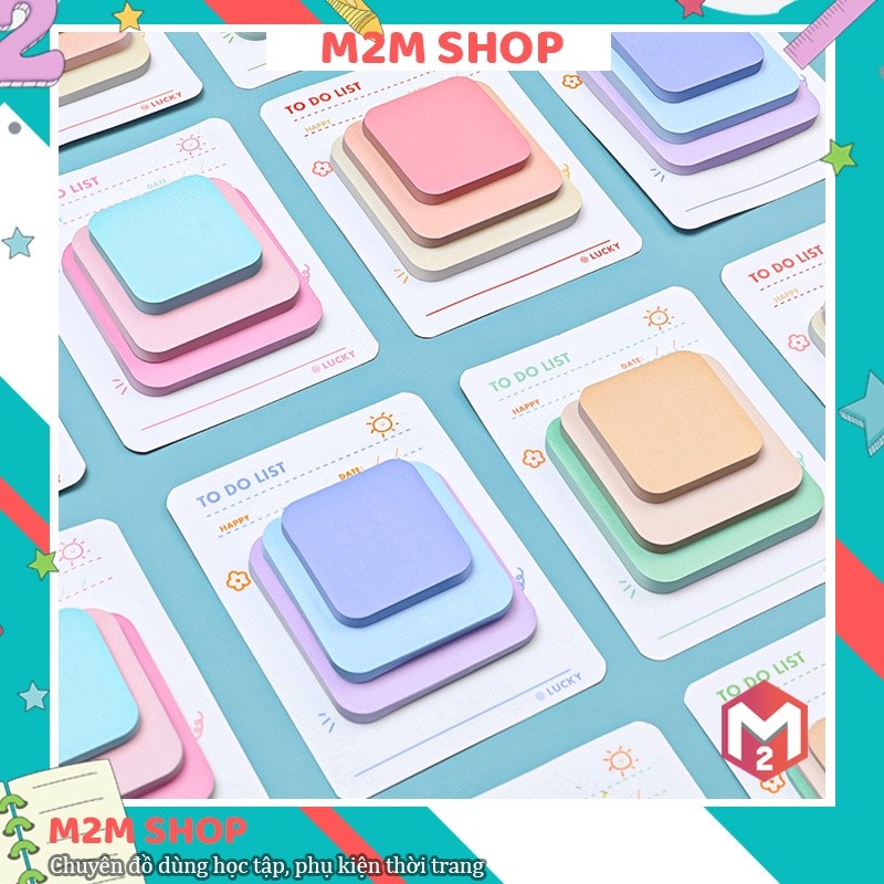 Set of 3 cute, colorful square notepads with 3 different sizes (90 ...