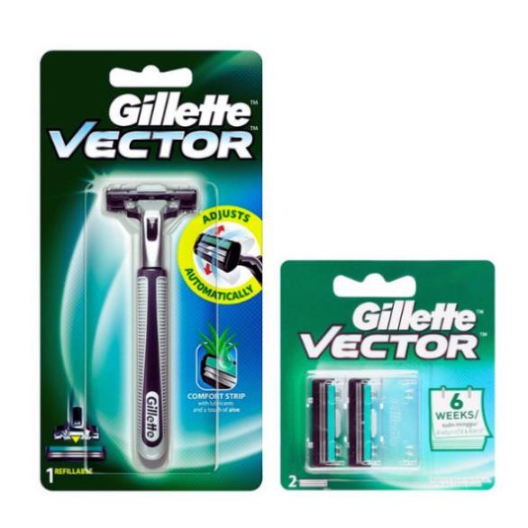 Gillette vector Dual Razor Blades Extremely Sharp Super Durable Compact ...