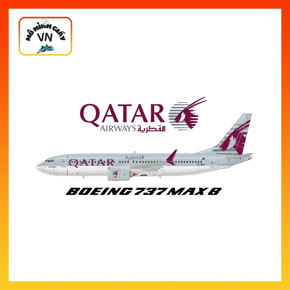 Boeing 737 Max 8 Qatar Airways Assembly Paper Model - MohinhgiayVN ...