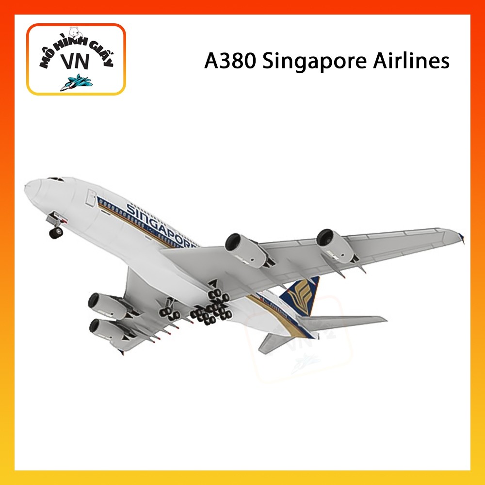 Airplane Assembly Paper Model Airbus A380 Singapore Airlines ...