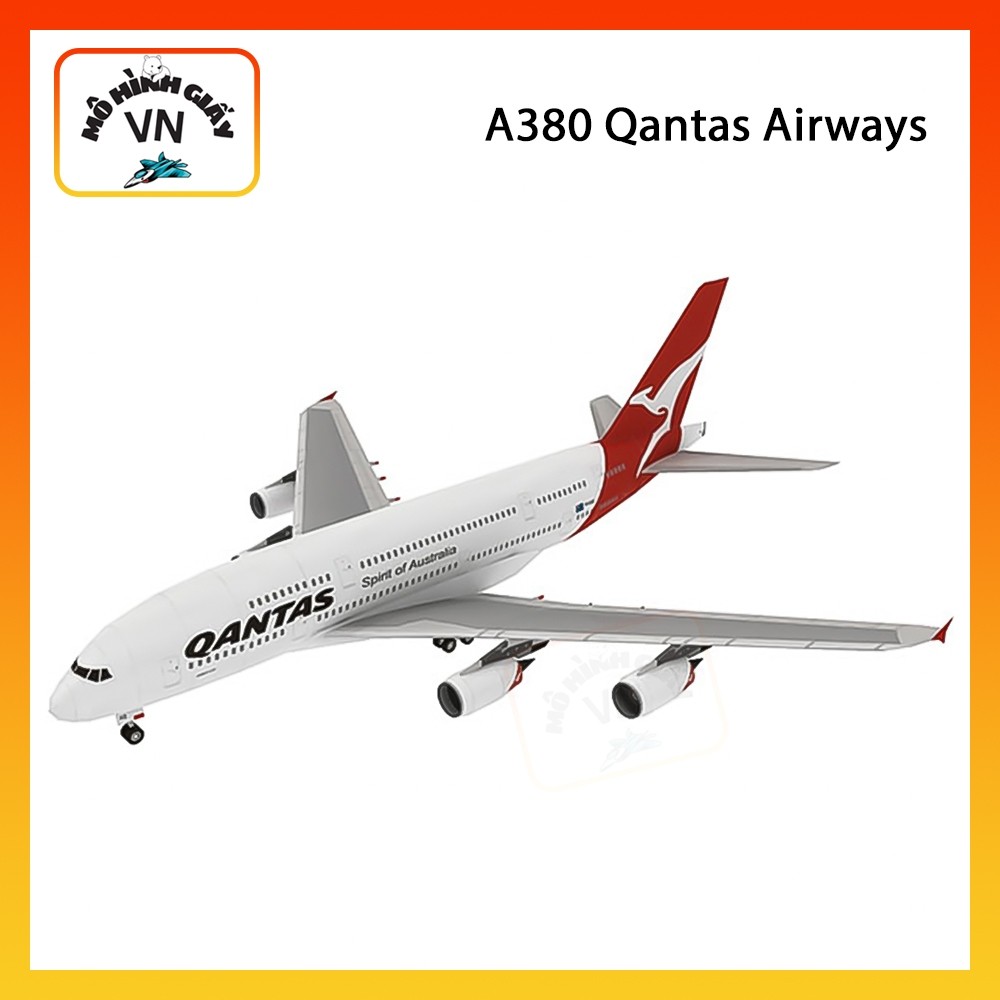 Airplane Assembly Paper Model Airbus A380 Qantas Airways - MohinhgiayVN ...