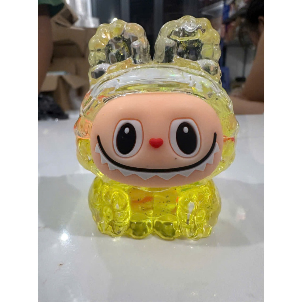 Sparkling labubu charm, water labubu charm, large size transparent ...