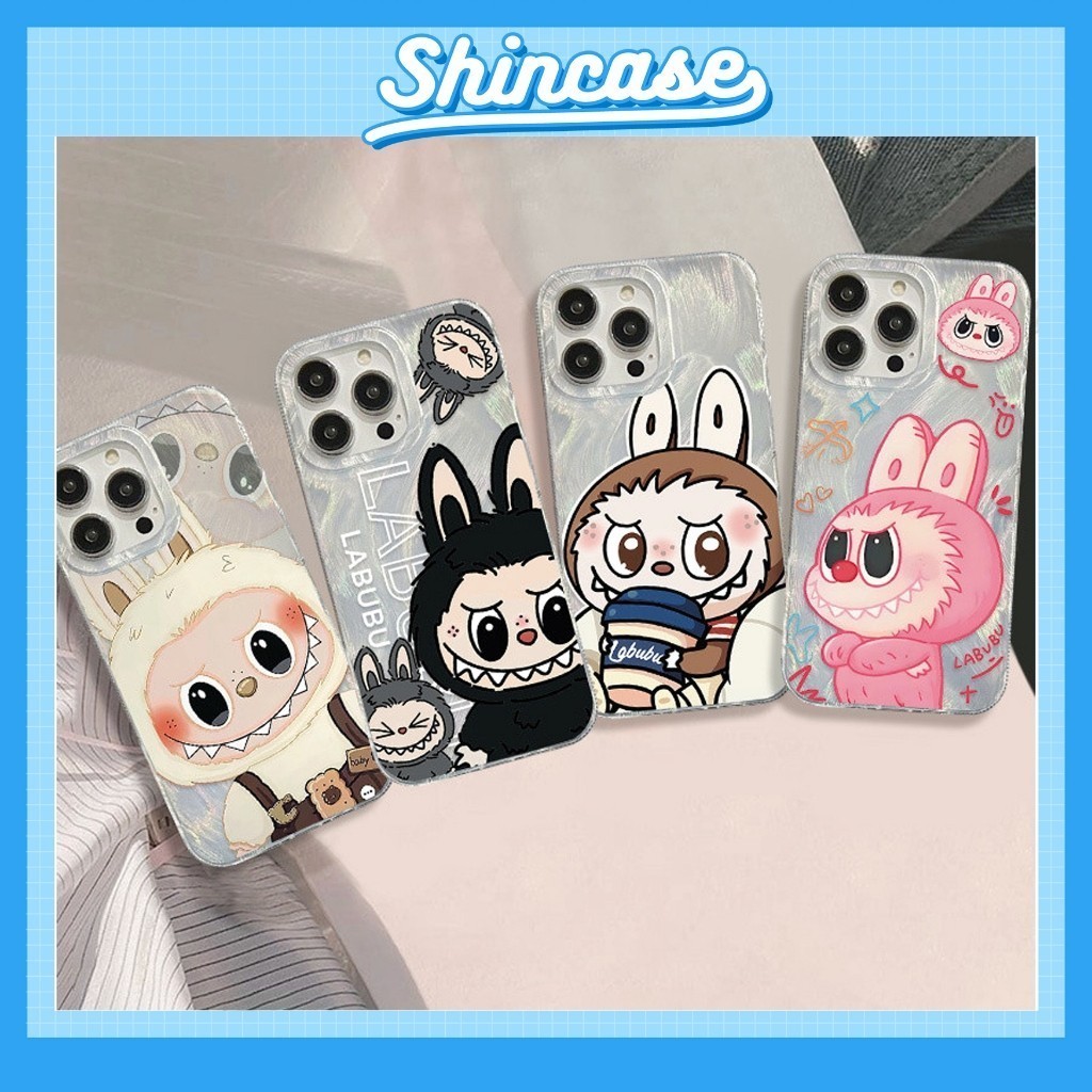 Labubu Cool Silver Silicone iPhone Case, Shockproof, Camera Protection ...