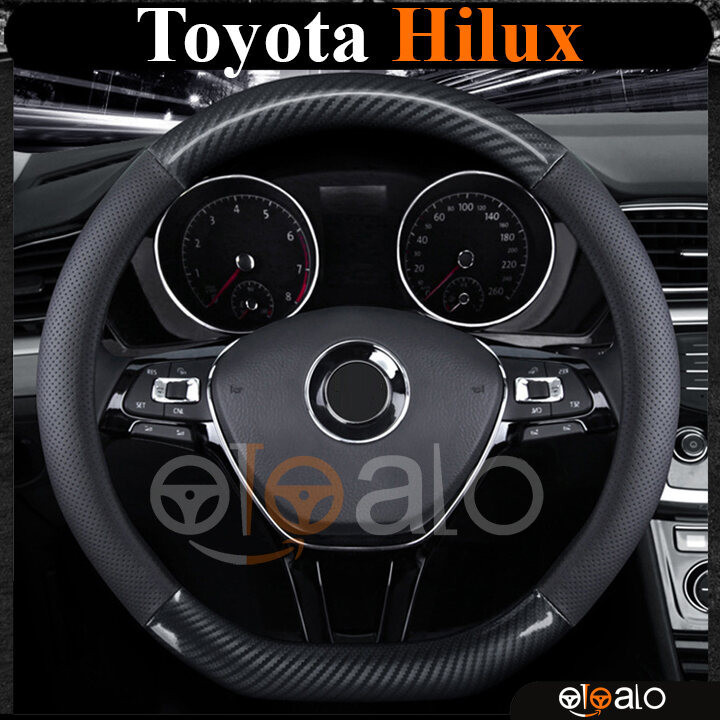 Toyota Hilux D-cut steering wheel cover with premium carbon leather ...