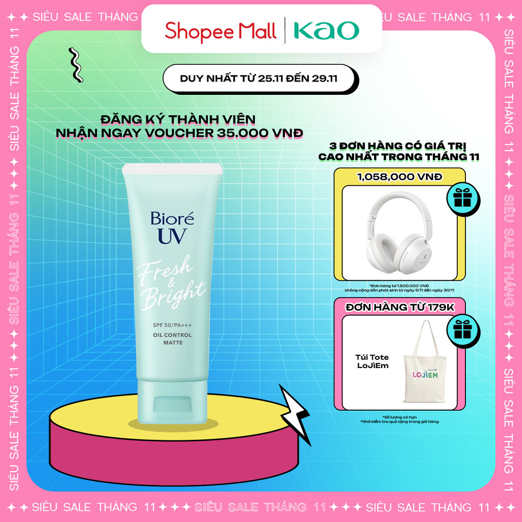 Biore Sunscreen Brightens radiant skin - Controls oil, smooths and ...