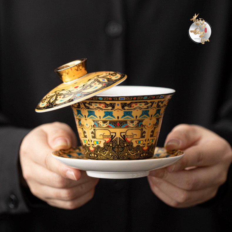 Khai Hoang Kim Cup Set 180ml Tea Ceremony Made of Canh Duc Ceramic Cup ...