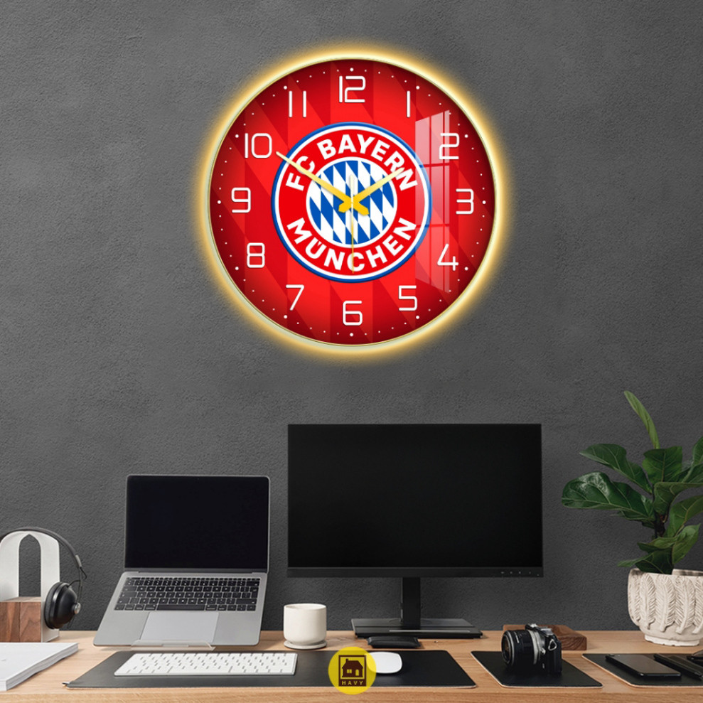 1 Bayern Munich Club Round Mirror LED Wall Clock with High Quality UV ...
