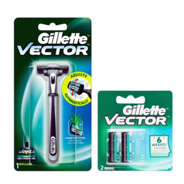Gillette vector Dual Razor Blades Extremely Sharp Super Durable Compact ...