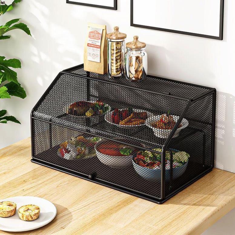 Mesh Food Shelf, 2-Tier Steel Table Cage to Avoid Insects Made of ...
