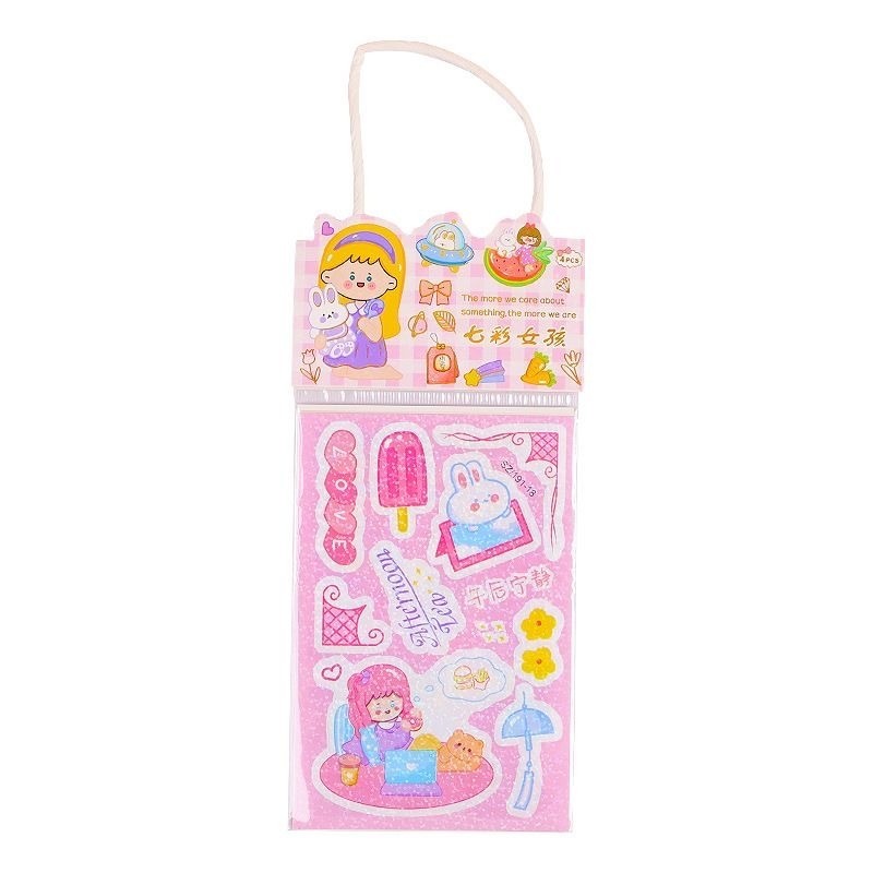 Set of 3 bag-shaped stickers, diverse designs. | Shopee Malaysia