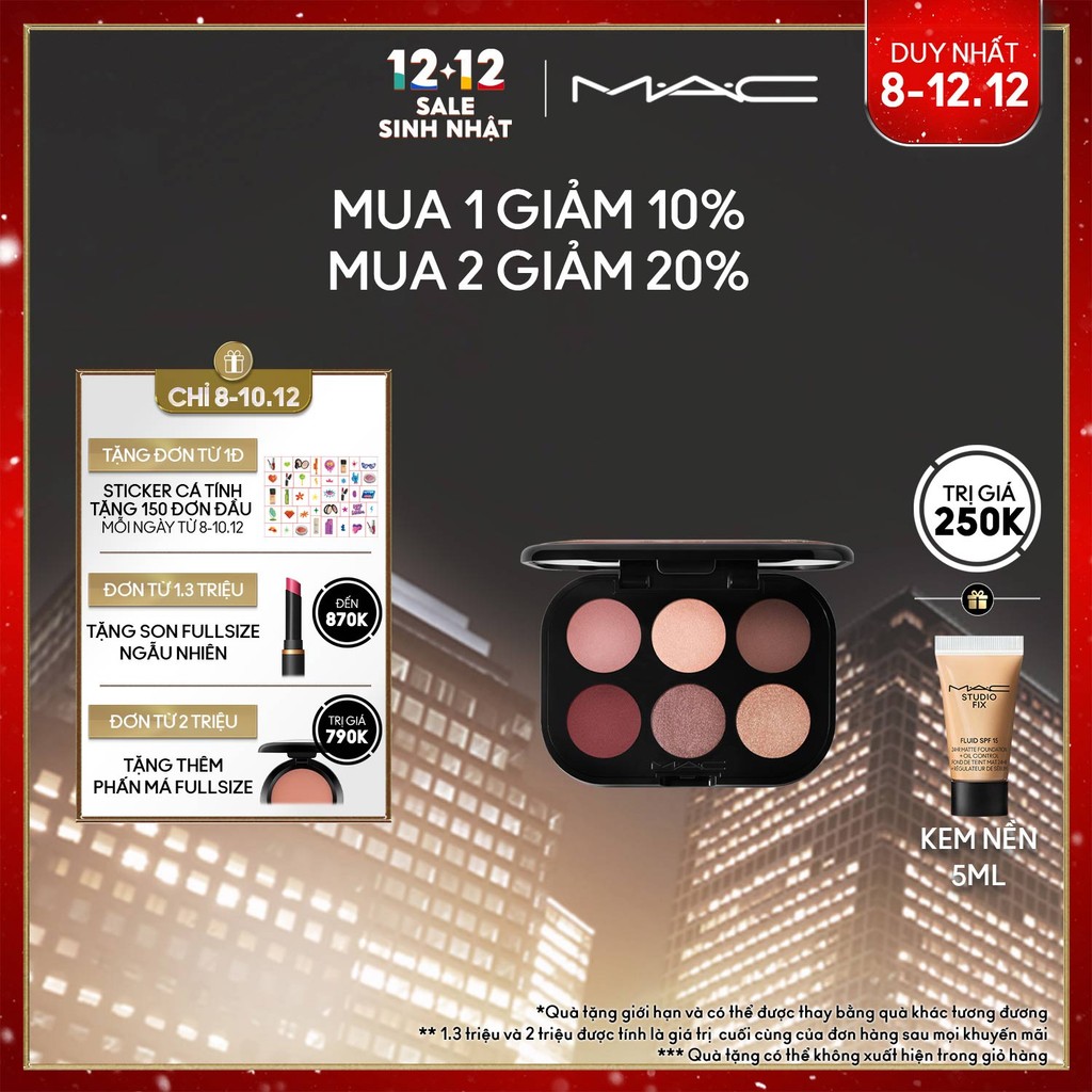 Mac Connect In Color 6-panel eyeshadow palette with high-quality smooth ...