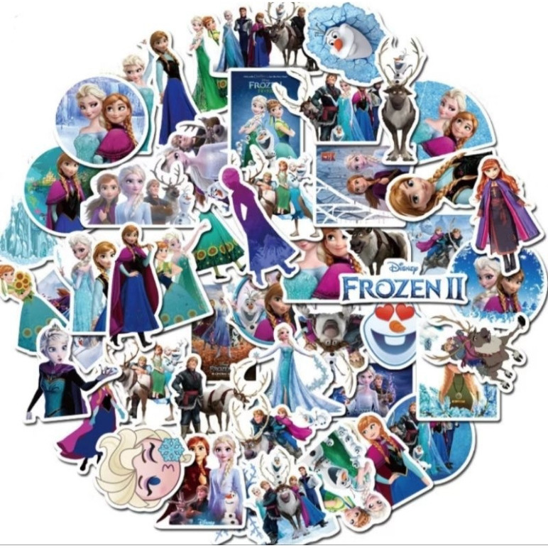 Combo Set of 50 cartoon stickers FROZEN ELSA FROZEN 2 waterproof ...