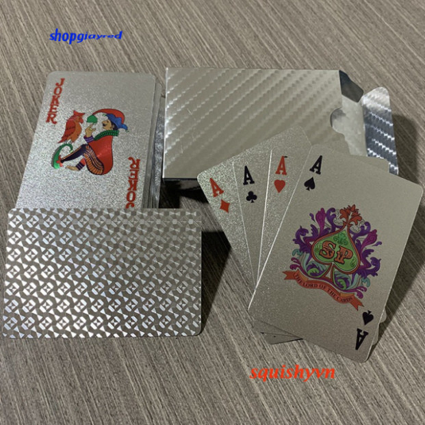 Trendy Silver Plated Playing Cards Set 52-Card PVC Plastic Playing ...