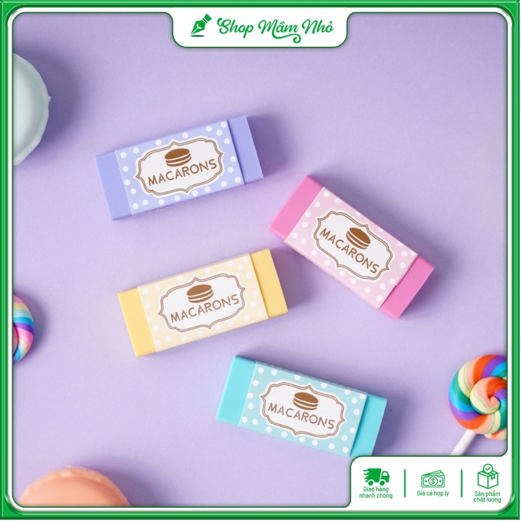 Combo of 3 Classmate nano Eraser Macarons Shaped Clean, Safe for ...