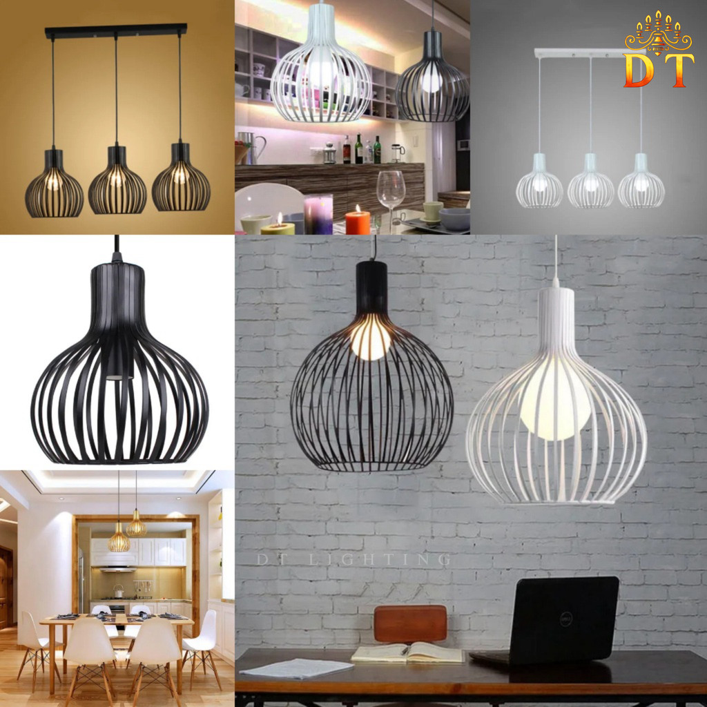 TRI Ceiling lamp decorated with birdcage decor to decorate dining ...