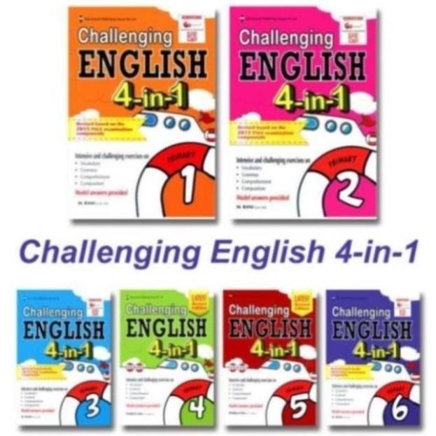Book -Challenging English 4 in 1 - Primary 1-6 | Beautiful A4 size ...