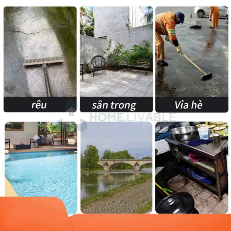 Copper-plated iron broom for scrubbing moss and yellowing floors of ...