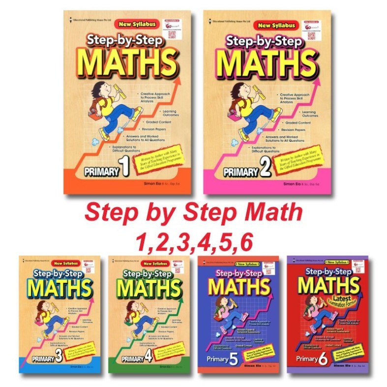 Book - Step by Step Math - 1,2,3,4,5,6 - nice A4 size copy | Shopee ...