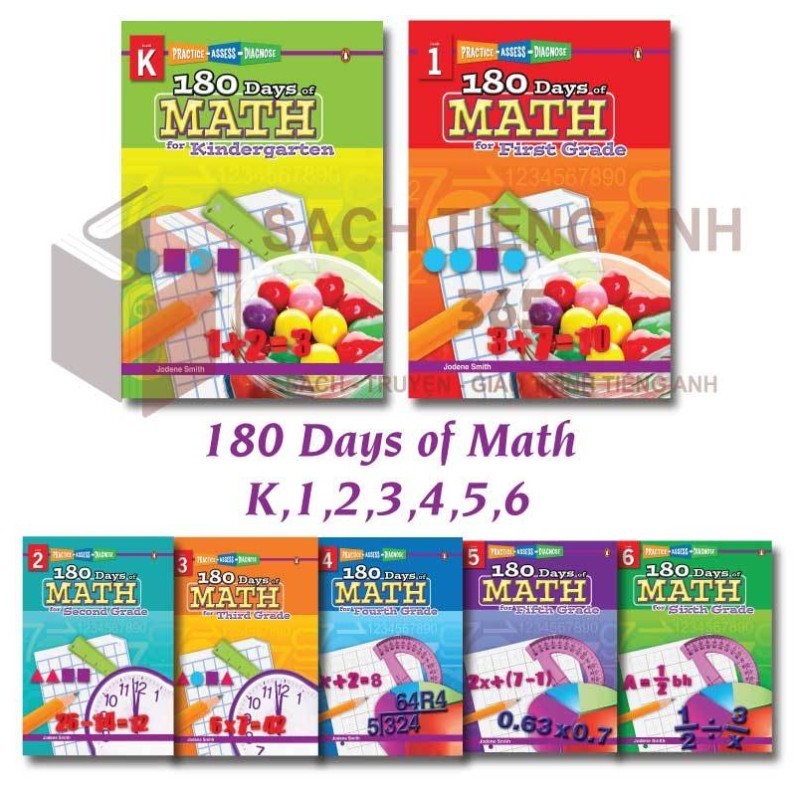 180 Days of Math Math Practice Book - From Grade K,1,2,3,4,5,6 ...