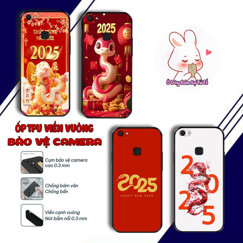 Vivo V7, V7 Plus, V7+, Y75, V9, Y85 Case CNY At Ty Lucky Snake 2025 ...