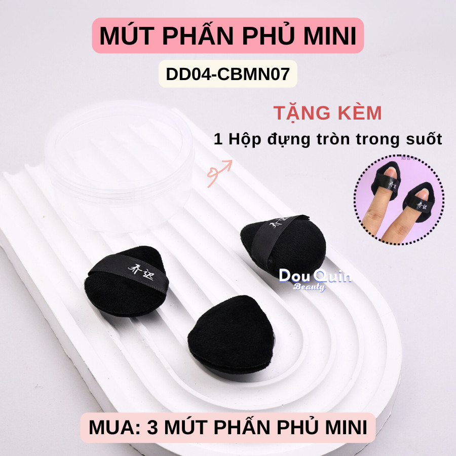 (Set Of 3) Mini Puff Finger Sponges with Details of Powder, Blush, high ...