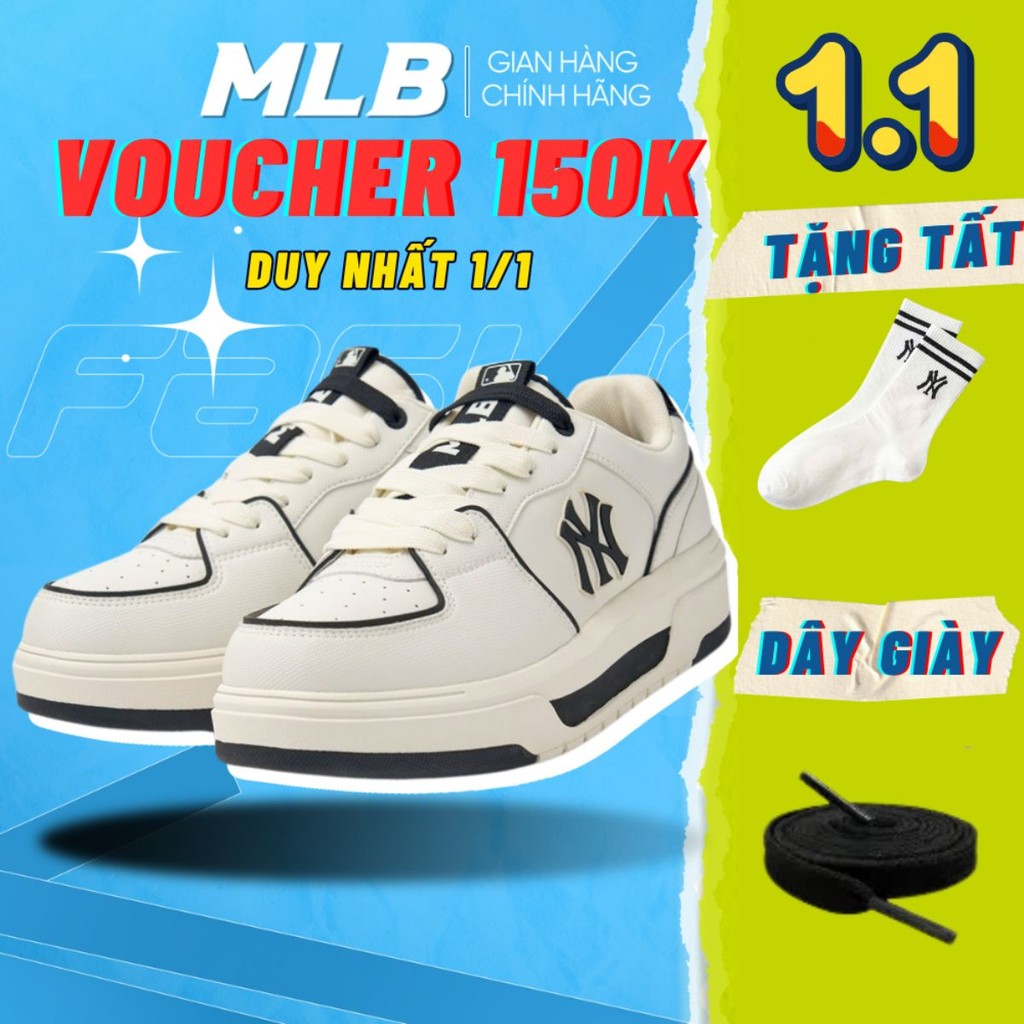 Genuine black mlb Chunky Liner basic SL shoes with gum sole, reflective ...