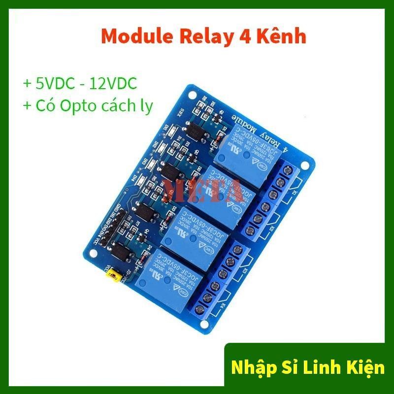 5-12V 4-channel Relay Module with Opto Isolator, 4-channel 5V DC Relay ...