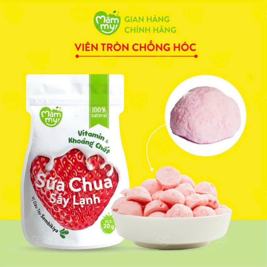 Sembikiya Mammy strawberry-flavored dried yogurt, anti-choking round ...