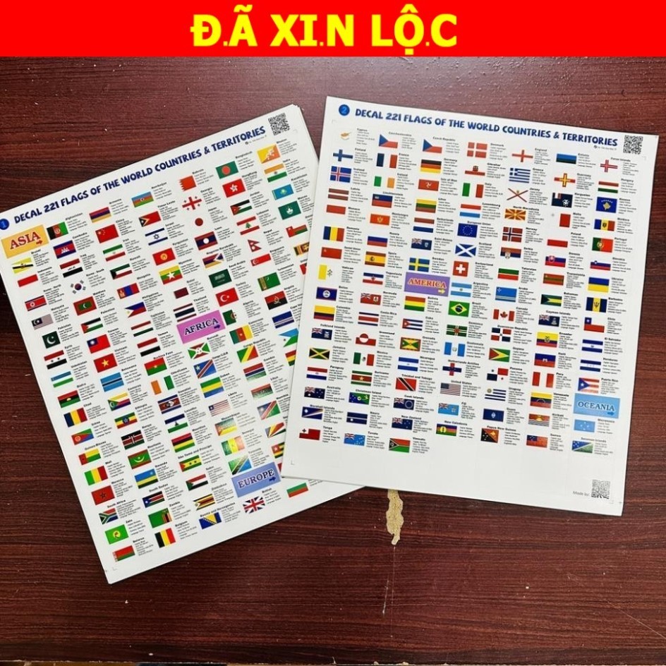 National Flags of Countries Around the World (221 Flags), Adhesive ...