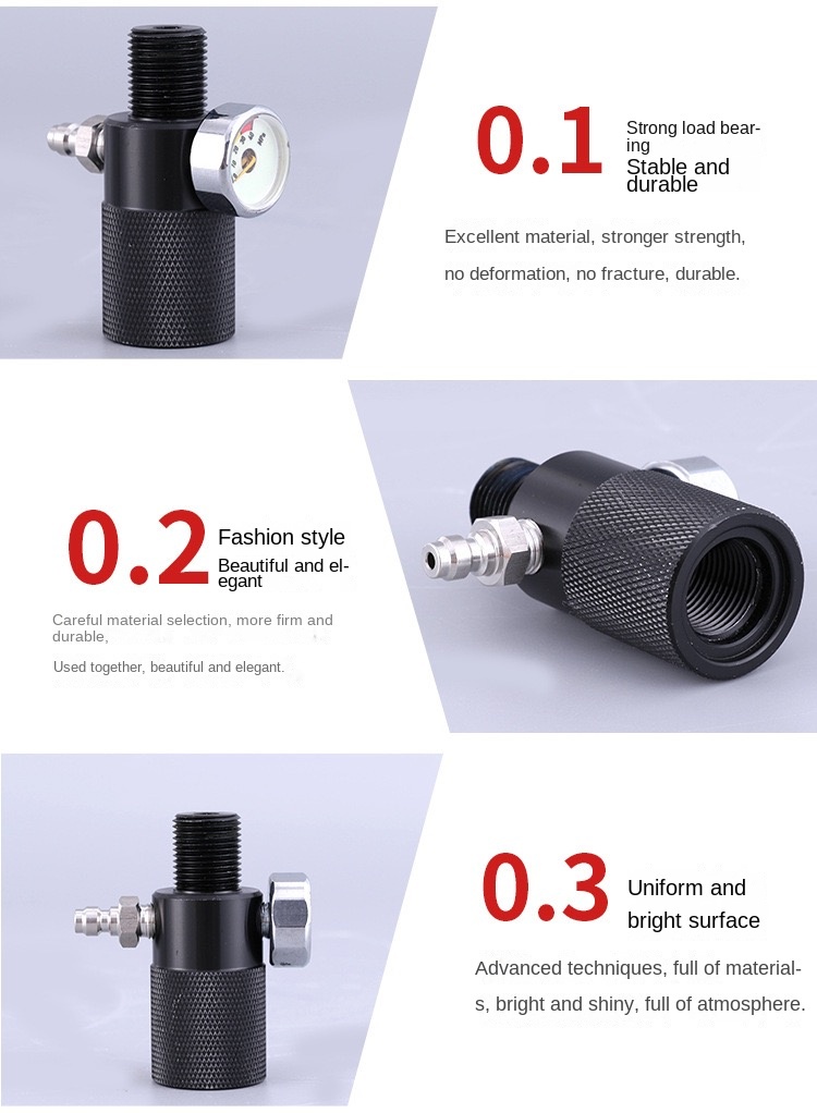40mpa inflation adapter with male head and pressure gauge, luminous ...