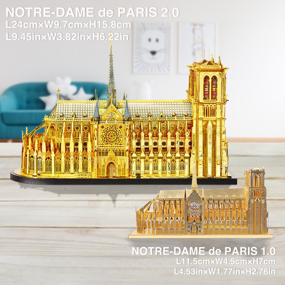 Piececool French Cathedral Notre Dame De Paris 3D Metal Puzzles Kits ...