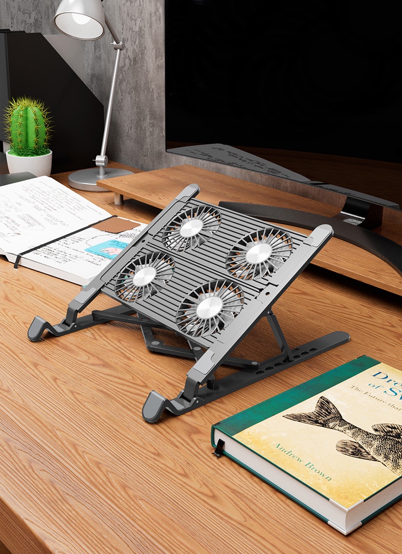 [FAST] Macbook laptop Shelf, Quality Cooling Shelf with USB LED Fan ...