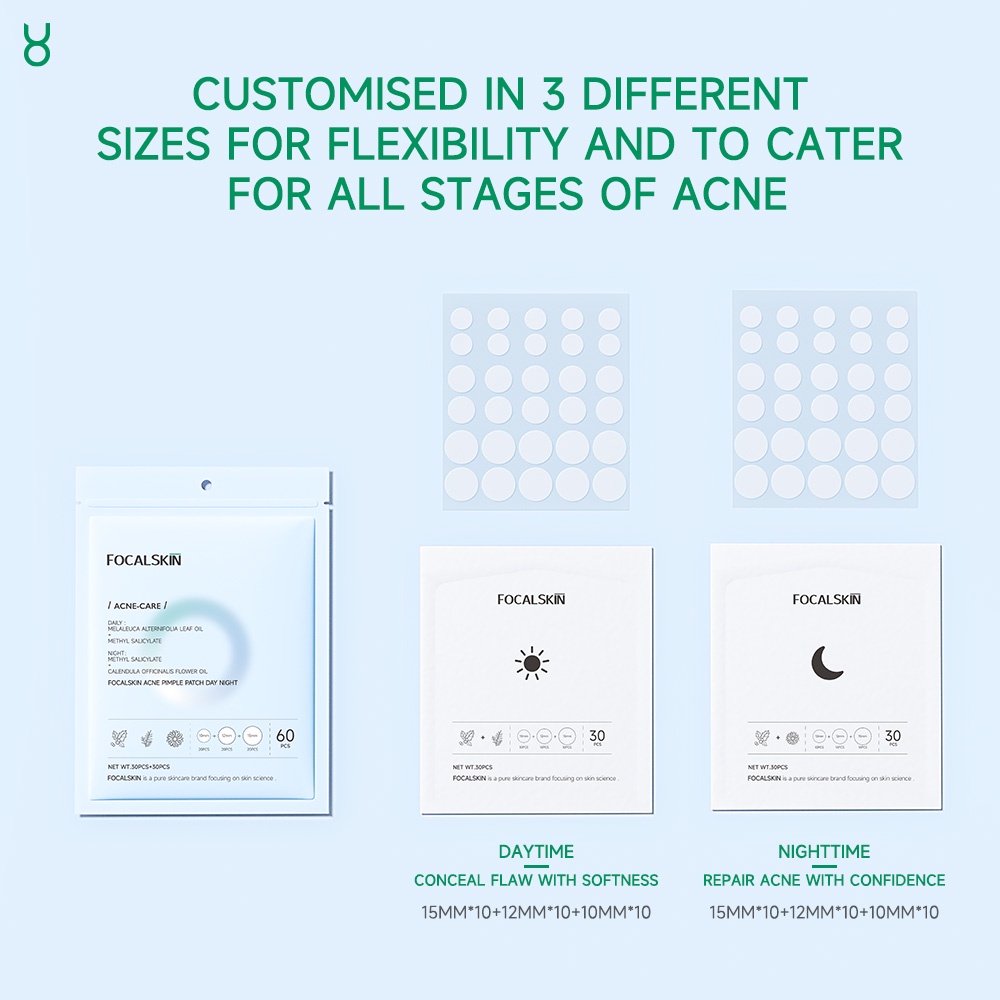 Focalskin Waterproof Oil-control Invisible Acne Patch Day And Night ...