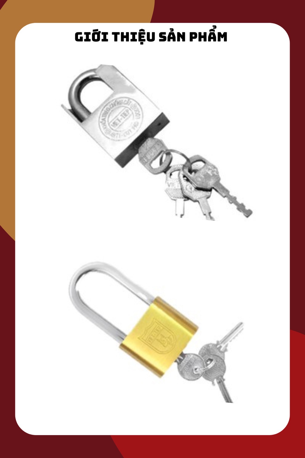 Viet Tiep anti-cut, anti-rust locks in many sizes to choose from ...