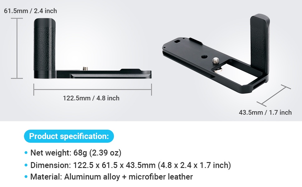 JJC HG-XE4 Hand Grip Aluminium L Bracket Replaces MHG-XE4 for Fujifilm ...