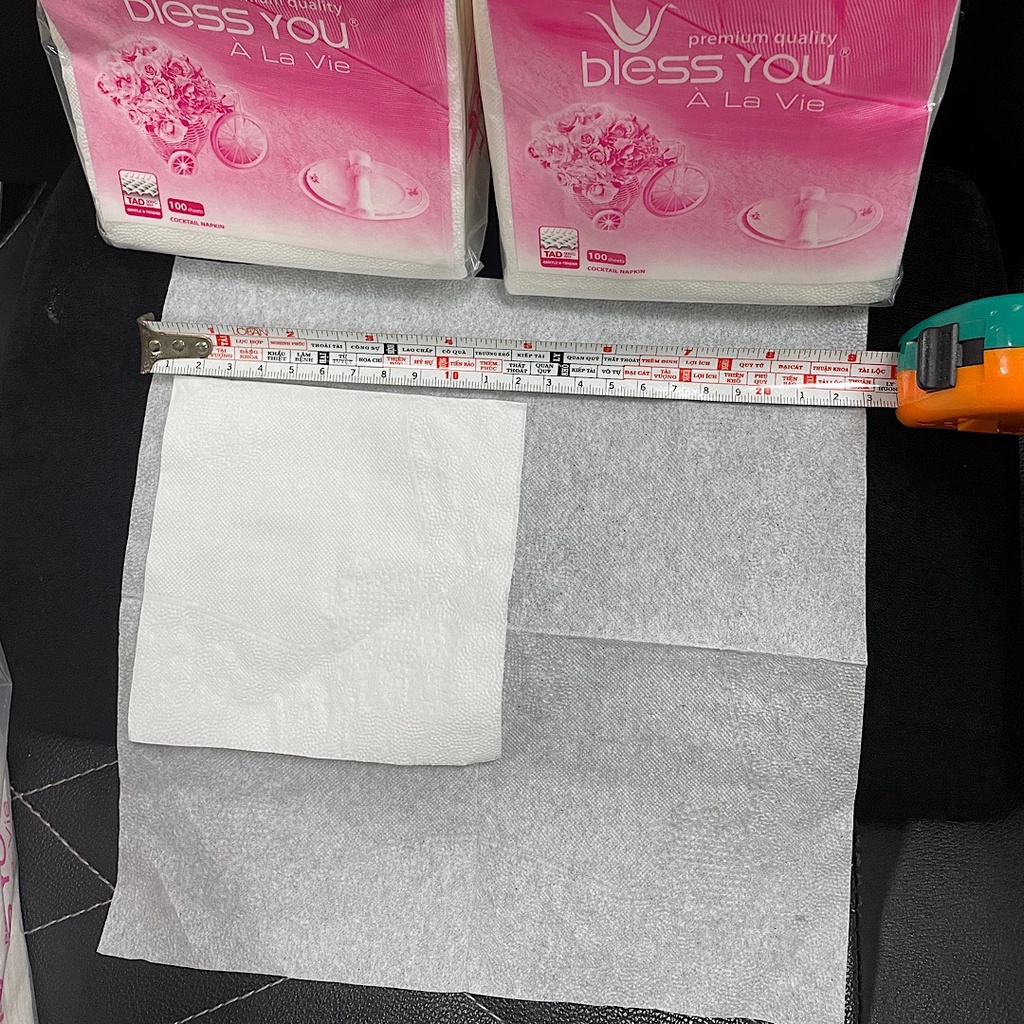 With QR Code - Small Square Napkin 12cm x12cm BLESS YOU Pack of 100 ...
