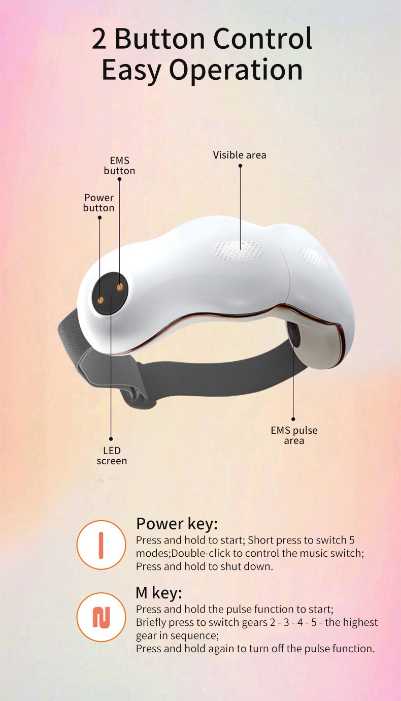 New Smart Eye Massager Air Pressure Pulse Eye Vibration EMS Hot ...