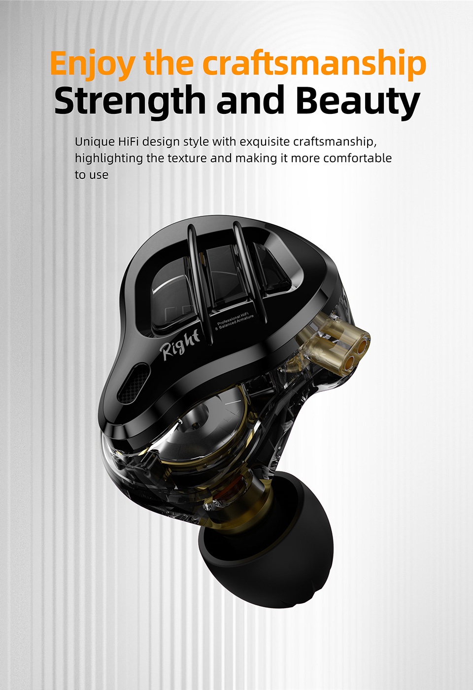 KZ ZAR HiFi Wired Earphone Hybrid Technology 7BA+1DD In Ear Monitor ...