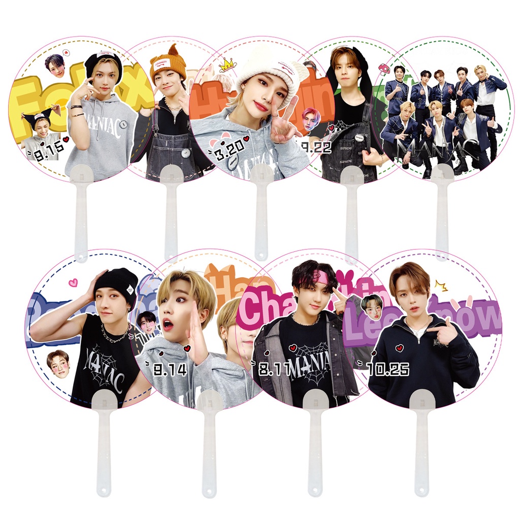K Pop Stray Kids New MANIAC Turbine Fan Various Fans PVC Hand-held Fan ...