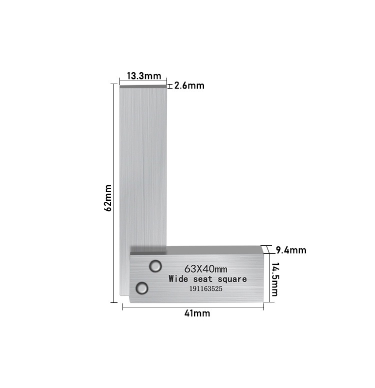 Carbon steel high-precision 90-degree wide-seat right-angle ruler ...