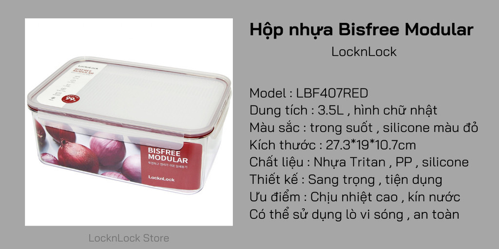 Lock&lock Bisfree Modular Container large capacity food storage box ...