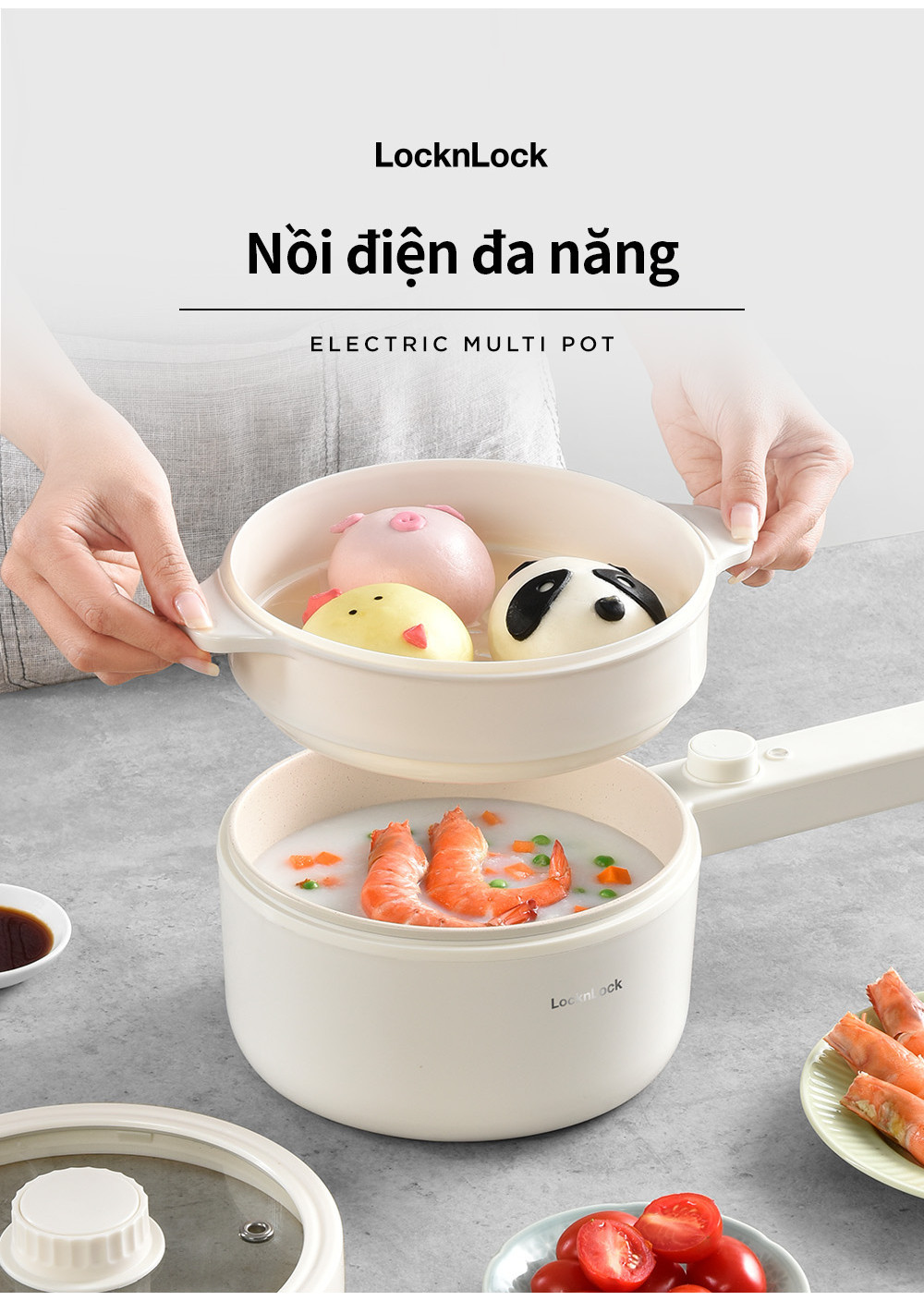 Lock&lock Electric multi pot 1.5L ivory color EJP436IVY | Shopee Malaysia